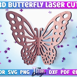 3D Butterfly Laser Cut SVG Bundle | Butterfly Laser Cut SVG Design ...