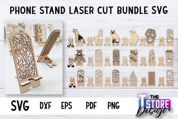 Phone Stand Laser Cut SVG Cell Phone Stand SVG Bundle - Etsy