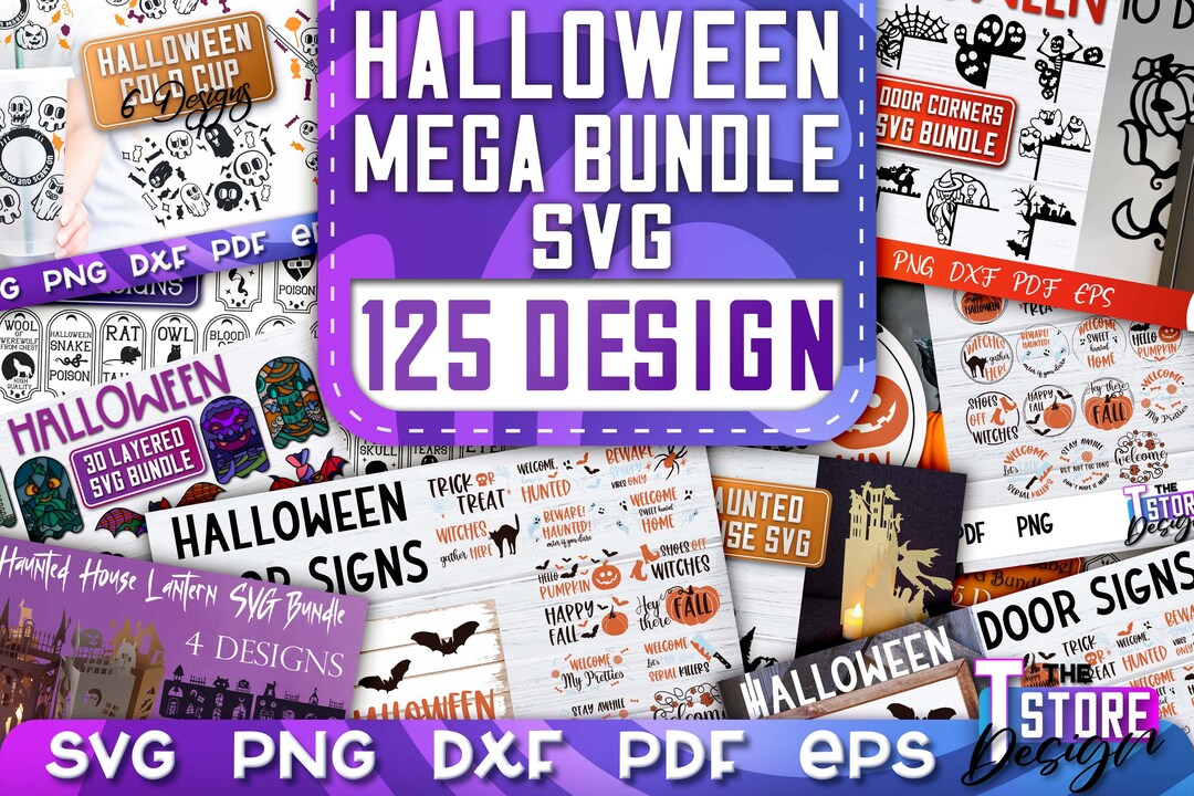 Mega Halloween Bundle SVG | Cold Cup SVG | Paper Cut | Laser - Etsy