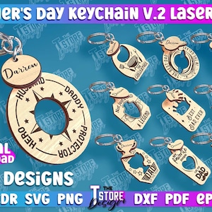 Father's Day Keychain Laser Cut Bundle | Dad Gift Lasercut | Tool ...