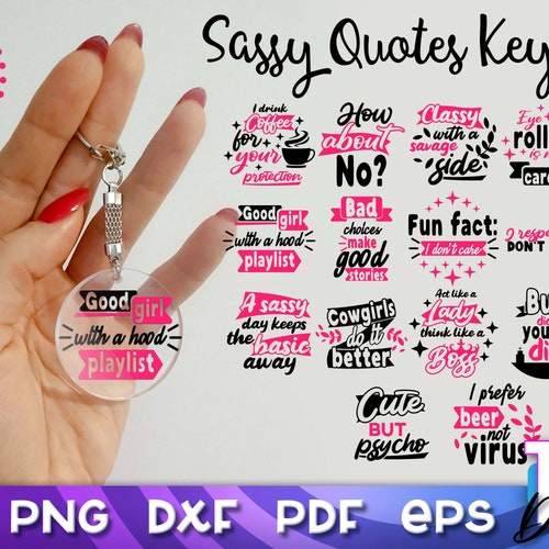 Sassy Keychain Svg Bundle Sarcastic Svg Round Keychain Svg Etsy