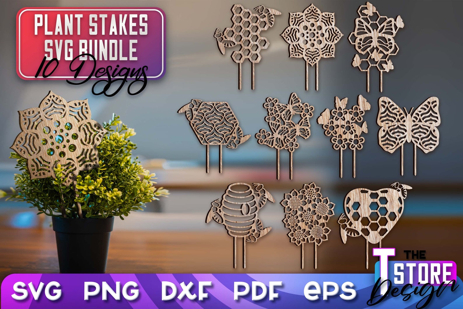 Plant Stakes SVG | Bee Plant Trellis SVG | Laser Cut Files - Etsy