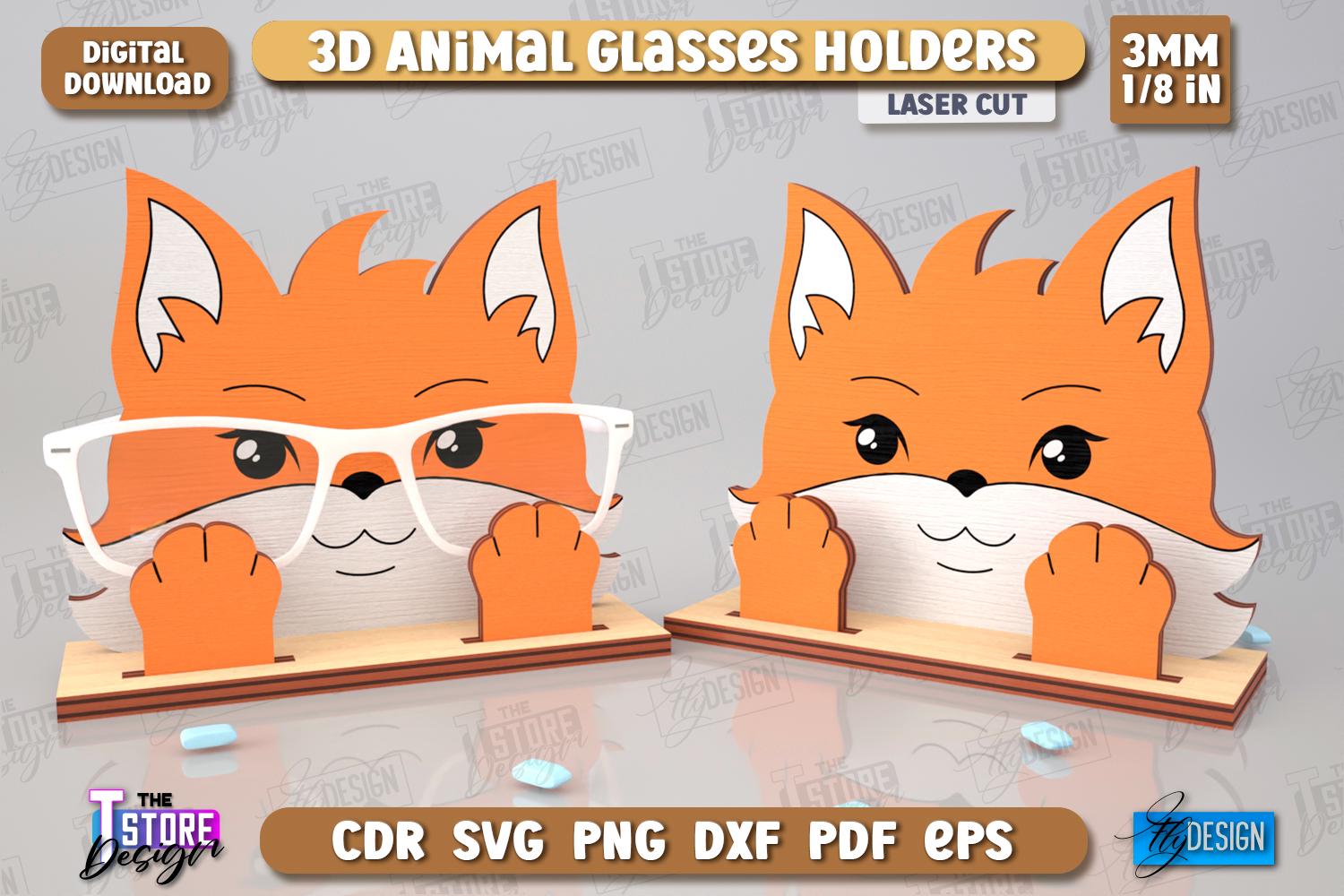 3D Animal Glasses Holders Laser Cut Bundle, Eyeglass Stands, Eyeglasses ...
