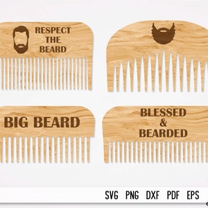 Beard Combs Laser Cut | Beard SVG Design | Laser Cut Files - Etsy
