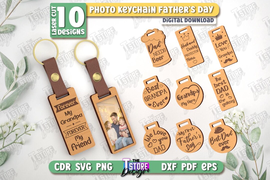 3D Personalized Fathers Day Photo Keyring, Family Double Layer ...