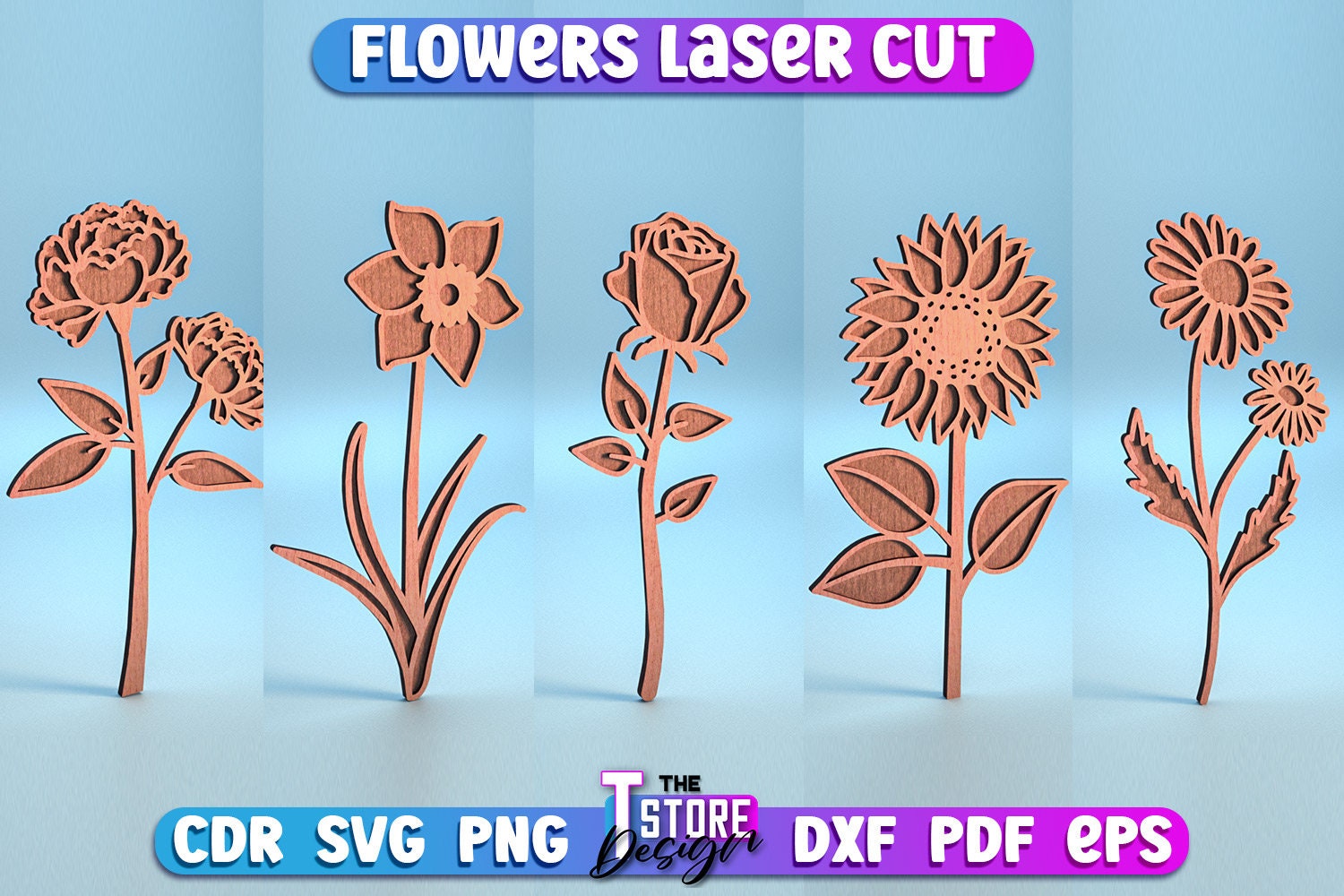 Flowers Laser Cut SVG Bundle | Flower SVG Design | Laser Cut Files ...