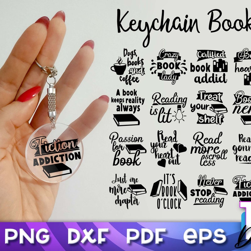 Book Keychain - Etsy
