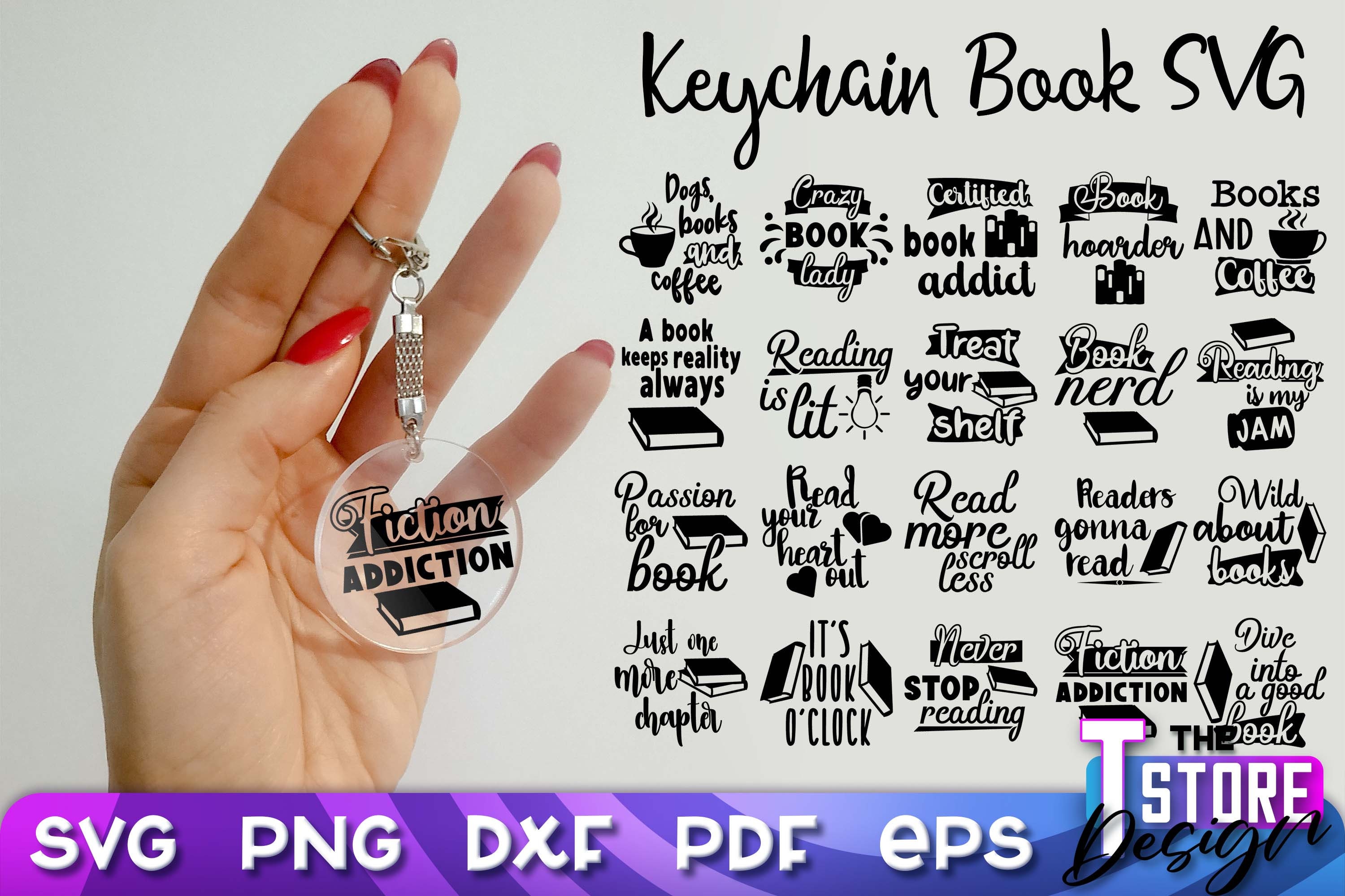 Book Keychain SVG | Reading SVG | SVG Design - Etsy