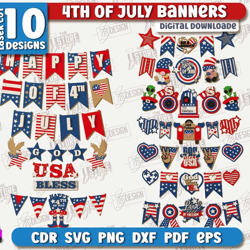 Happy 4th of July Banners - Etsy