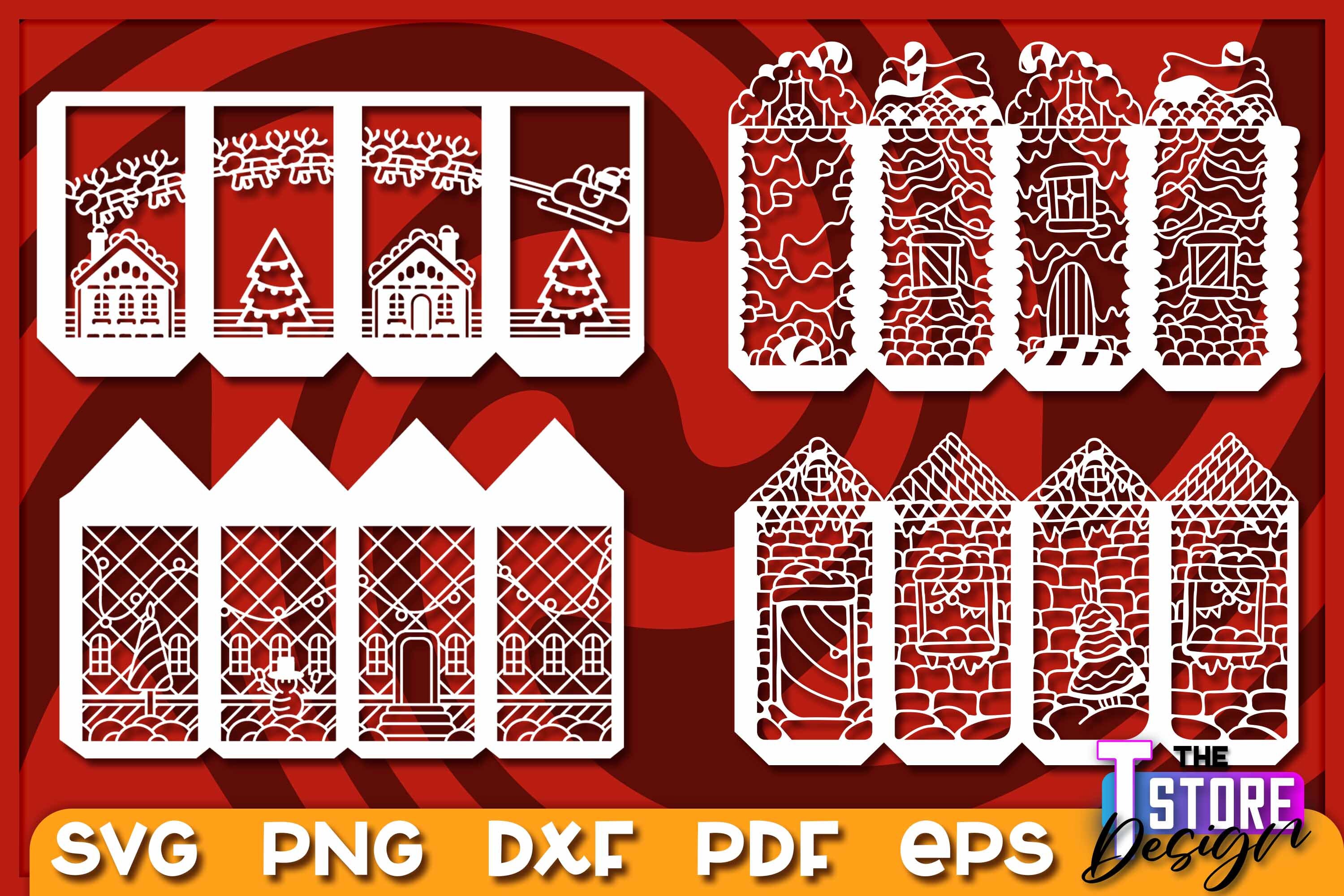 Christmas Lantern SVG Bundle | Paper Cut SVG | Christmas Design - Etsy