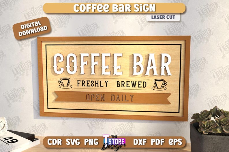 Coffee Bar Signs Laser Cut Bundle, Coffee Bar Wall Art, Coffee Quotes ...
