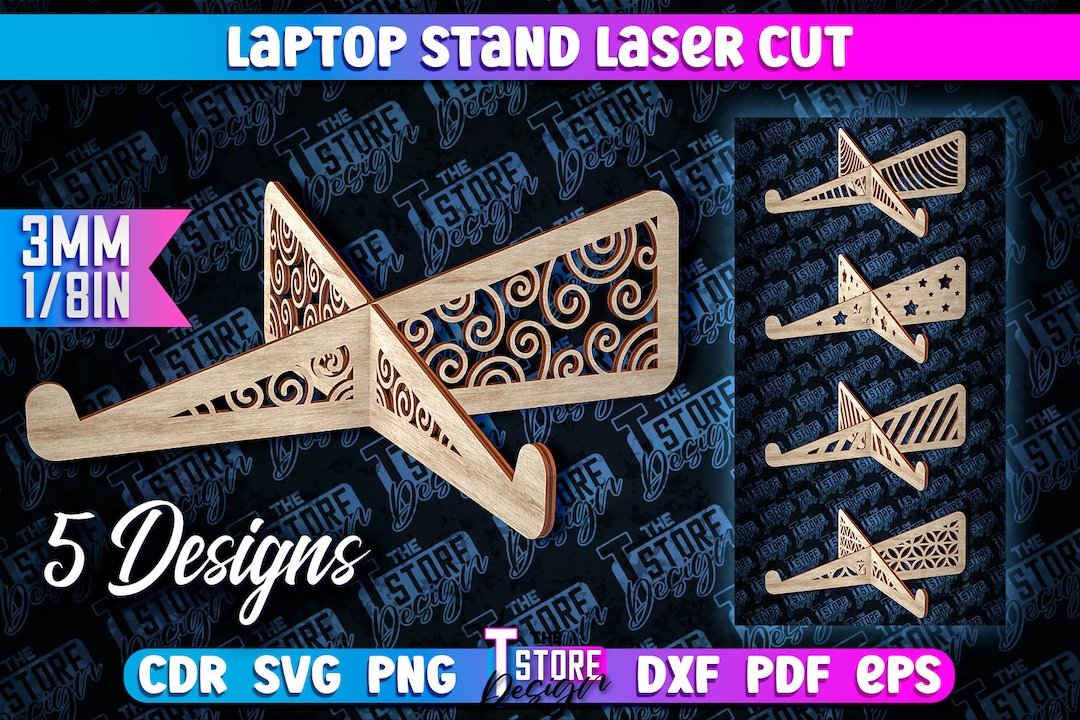 Wooden Laptop Stand Laser Cut | Wooden Computer Holder Design | Laptop ...
