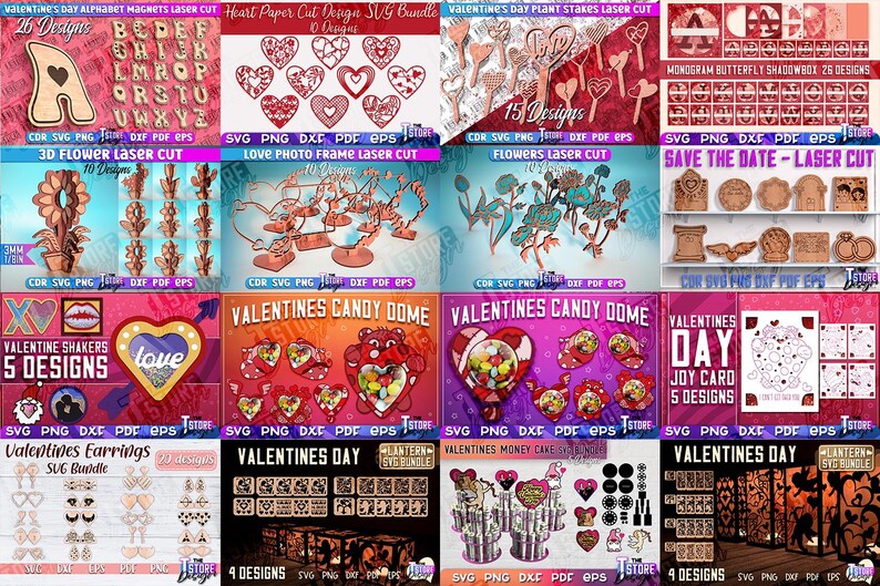Super Huge Valentines Day Mega Bundle, Valentine's Day Laser Cut Mega ...
