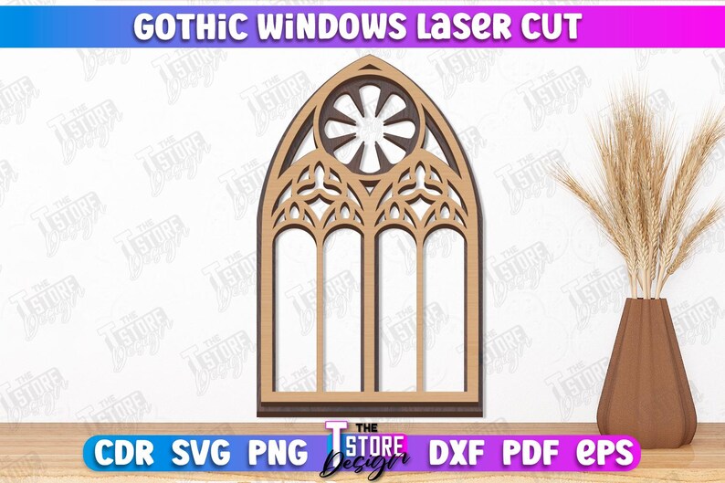 Gothic Windows Laser Cut Bundle, 3d Gothic Frames Laser Cut, Window Cut ...