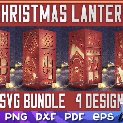 Christmas Lantern SVG Bundle Paper Crafts Paper Lamp SVG - Etsy