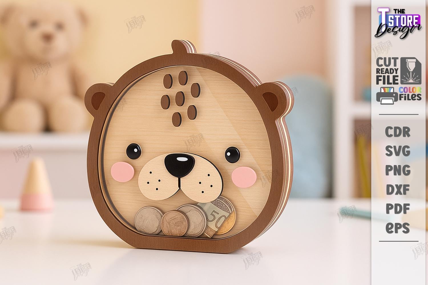 3d Animal Money Boxes Laser Cut Bundle, Animal Piggy Bank Svg, Kids ...