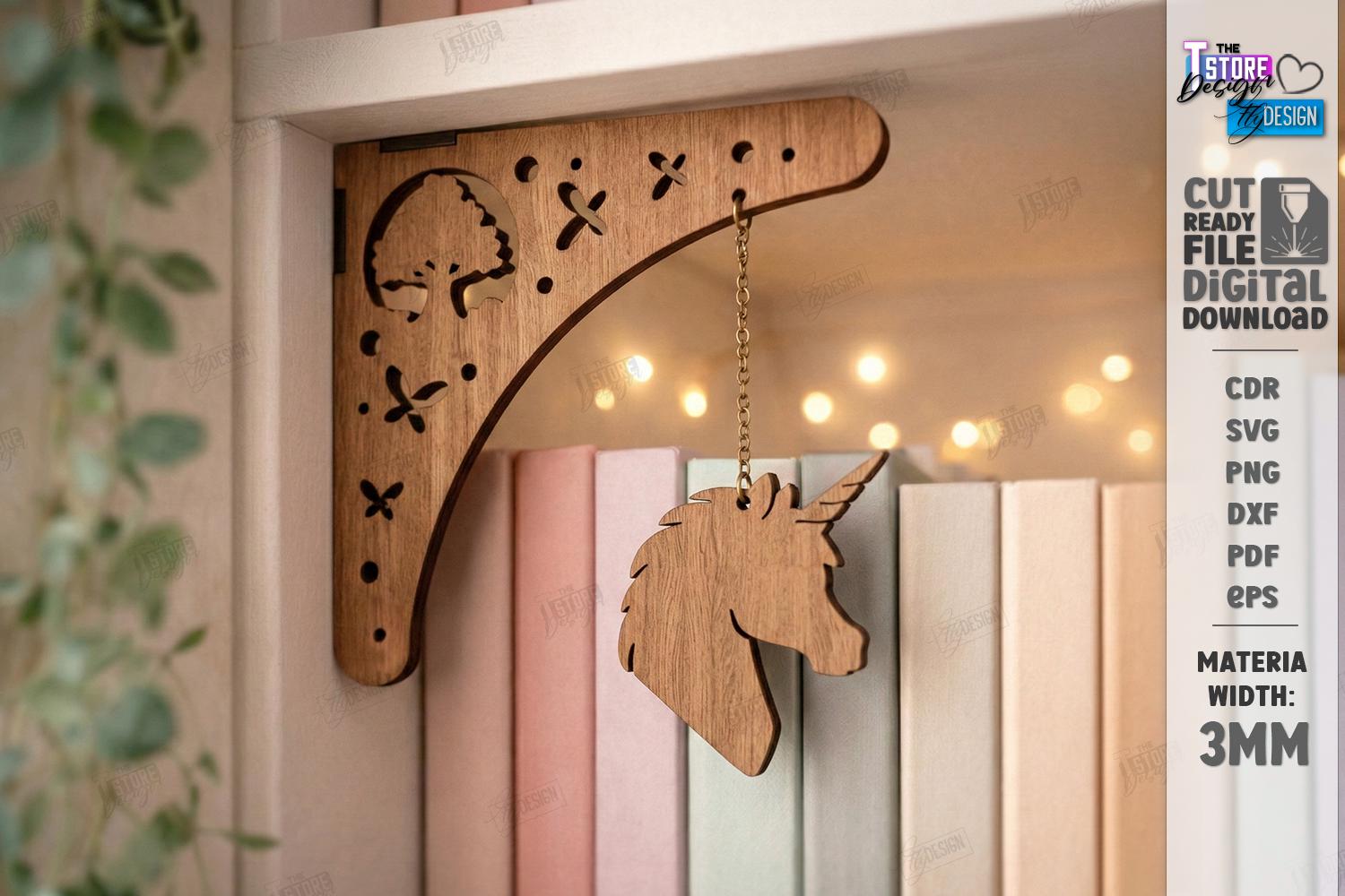 Wooden Bookshelf Corner Bracket SVG - Decorative Shelf Support Laser ...