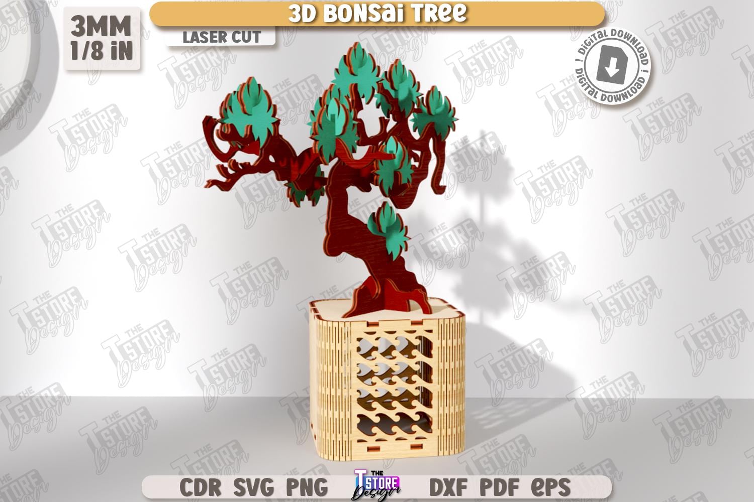 3d Bonsai Tree Laser Cut Bundle, Plant Decor Laser Cut, Multilayered ...