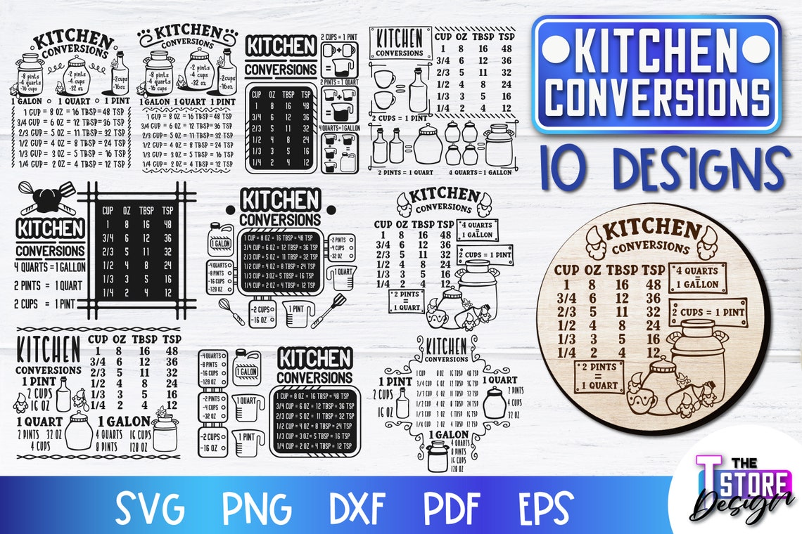 Kitchen Conversions SVG Bundle Kitchen Decoration SVG Home - Etsy