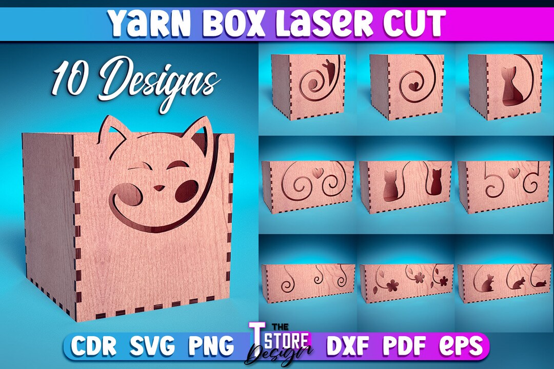 Yarn Box Laser Cut Bundle | Yarn Laser Design | Laser Cut SVG Bundle ...