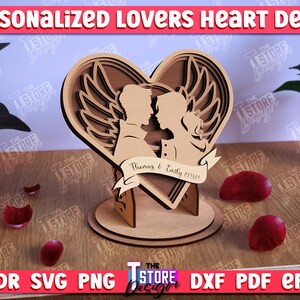 Personalized Couples Heart Decor Laser Cut Bundle, Wedding Decor ...