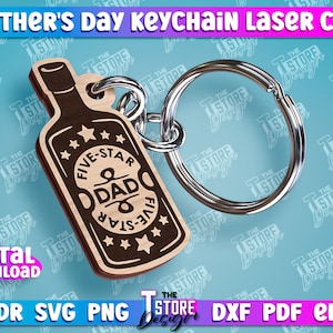 Father's Day Keychain Laser Cut Bundle | Dad Gift Lasercut SVG | Tool ...