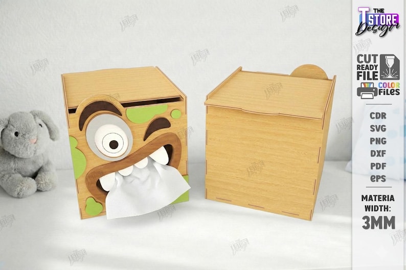 3d Funny Tissue Box Lasercut Bundle, Wooden Napkin Holder, Kitchen ...