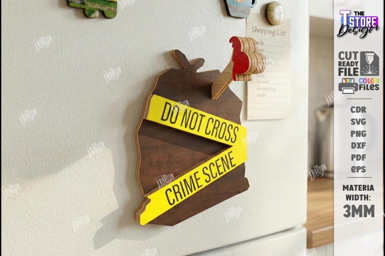 3d True Crime Magnets Laser Cut Bundle, Fridge Magnet Crime Scene ...