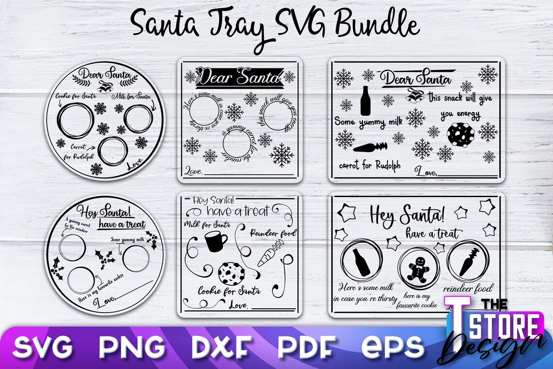 Santa Tray SVG Bundle Christmas Ornament Christmas SVG - Etsy