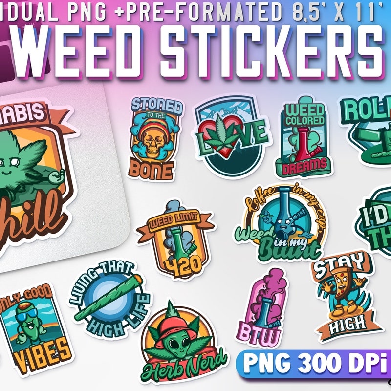 Marijuana Stickers - Etsy