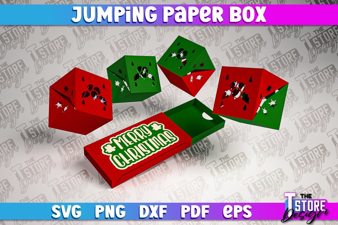 Jumping Paper Box SVG Bundle | Paper Crafts |pop up Gift Box SVG ...