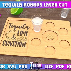Tequila Shot Boards Lasercut Bundle, Tequila Trays Laser Cut, Tequila ...
