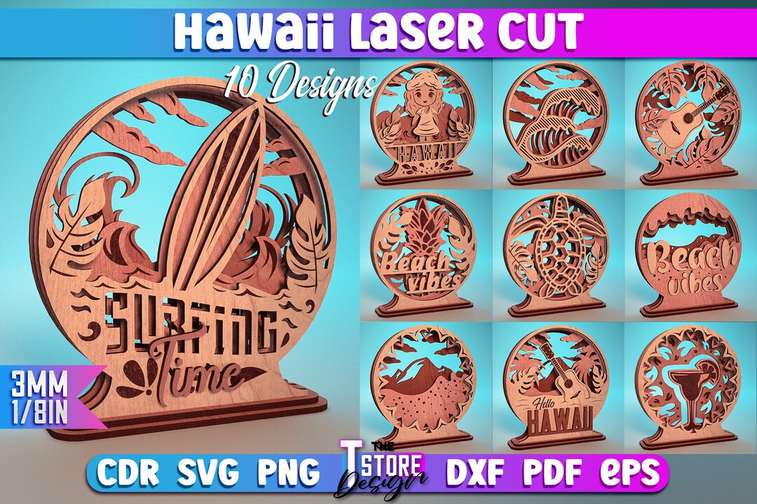 Hawaii Laser Cut SVG Bundle | Hawaii SVG Design | Laser Cut Files | CNC ...