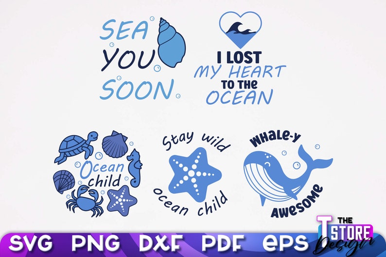 Sea & Ocean SVG Bundle Ocean Design SVG Funny Sea Quotes - Etsy