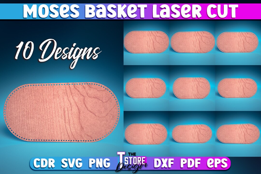 Moses Basket Laser Cut SVG Bundle | Moses Basket SVG Design | Laser Cut ...