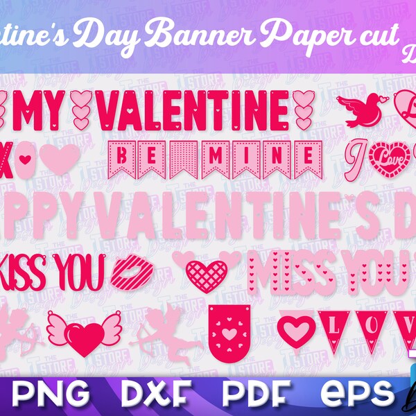 Valentine Bunting - Etsy