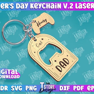Father's Day Keychain Laser Cut Bundle | Dad Gift Lasercut | Pop up ...
