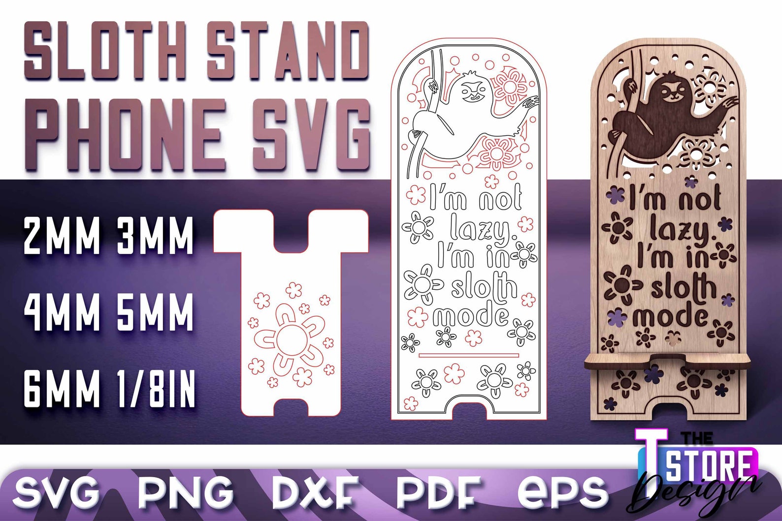 Sloth Phone Stand Laser Cut SVG Cell Phone Stand SVG Bundle - Etsy