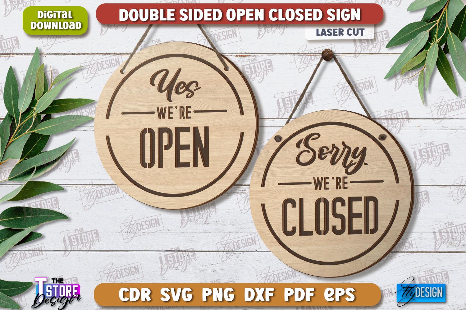 3d Double-sided Open Closed Sign Laser Cut Bundle, We Are Open We Are ...
