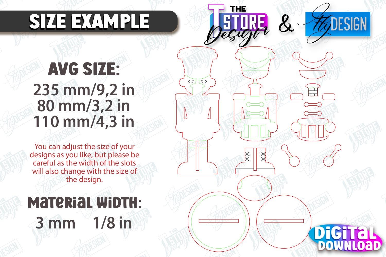 3d Nutcrackers Laser Cut Bundle, Standing Nutcracker Svg, Xmas Wooden ...