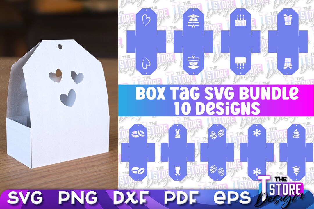 Paper Box Tag SVG Design | Paper Crafts | Paper Cut Gift Box Tag SVG ...