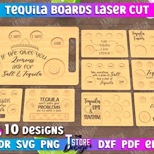 Tequila Shot Boards Lasercut Bundle, Tequila Trays Laser Cut, Tequila ...