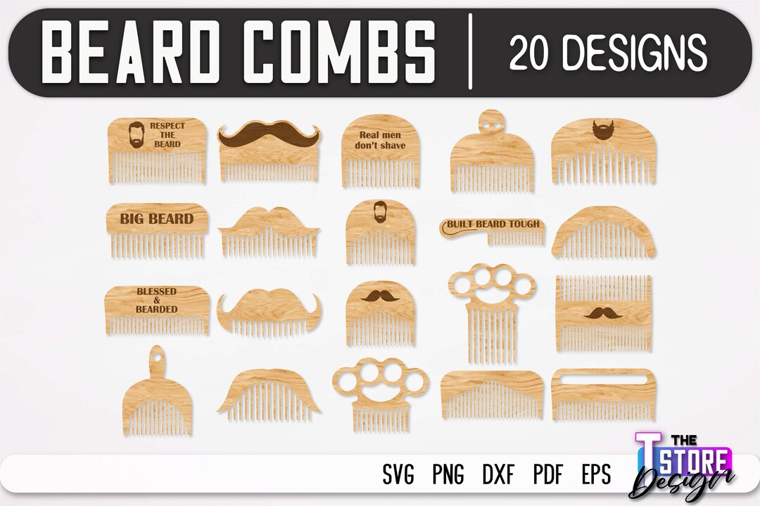 Beard Combs Laser Cut | Beard SVG Design | Laser Cut Files - Etsy