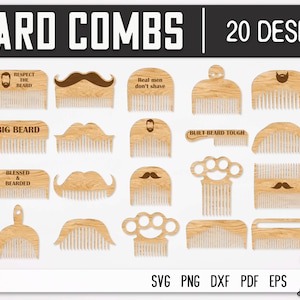 Beard Combs Laser Cut | Beard SVG Design | Laser Cut Files - Etsy