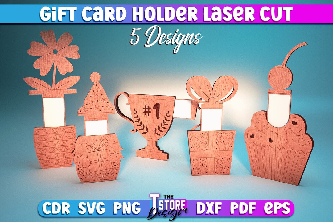 Gift Card Holder Laser Cut SVG Bundle Card Holder SVG Design Laser Cut ...
