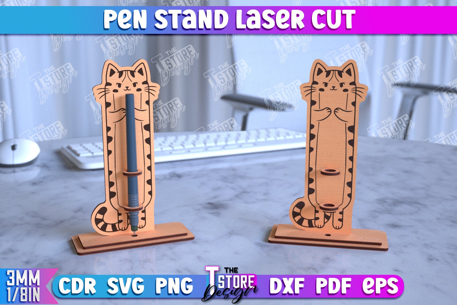 Animals Pencil Holder Desk Organizer, Pencil Holder Laser Cut File ...
