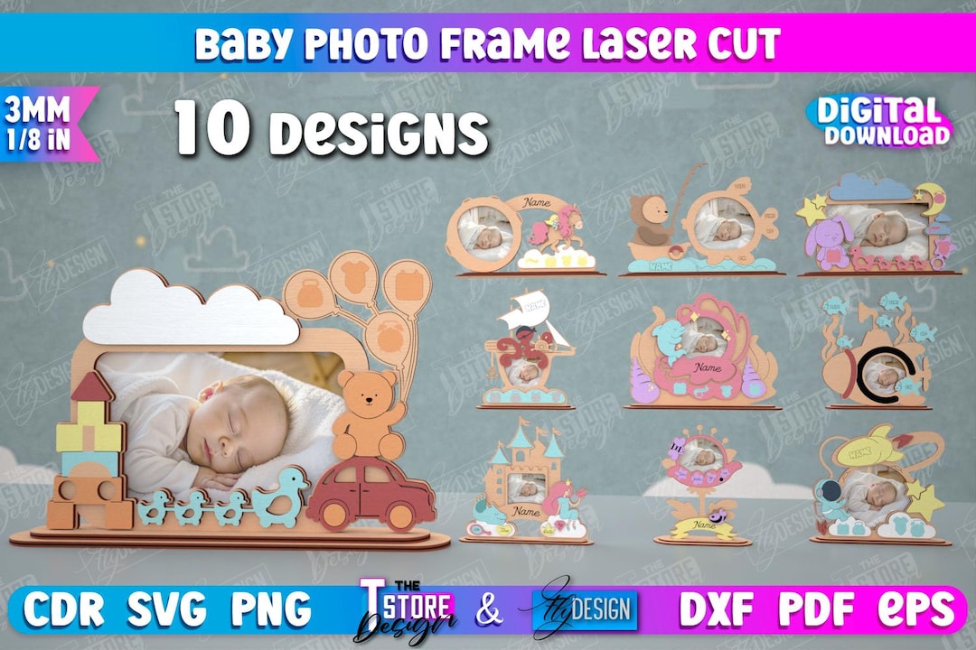 3d Baby Photo Frames Laser Cut Bundle, Customized Picture Frame ...