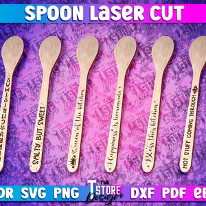 Spoon Laser Cut SVG Bundle | Spoon Engraving Quotes Design | Home Decor ...