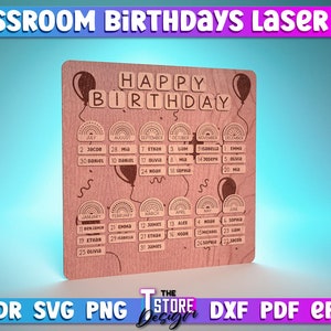 Classroom Birthdays Design Laser Cut Bundle | Laser Cut SVG Bundle ...