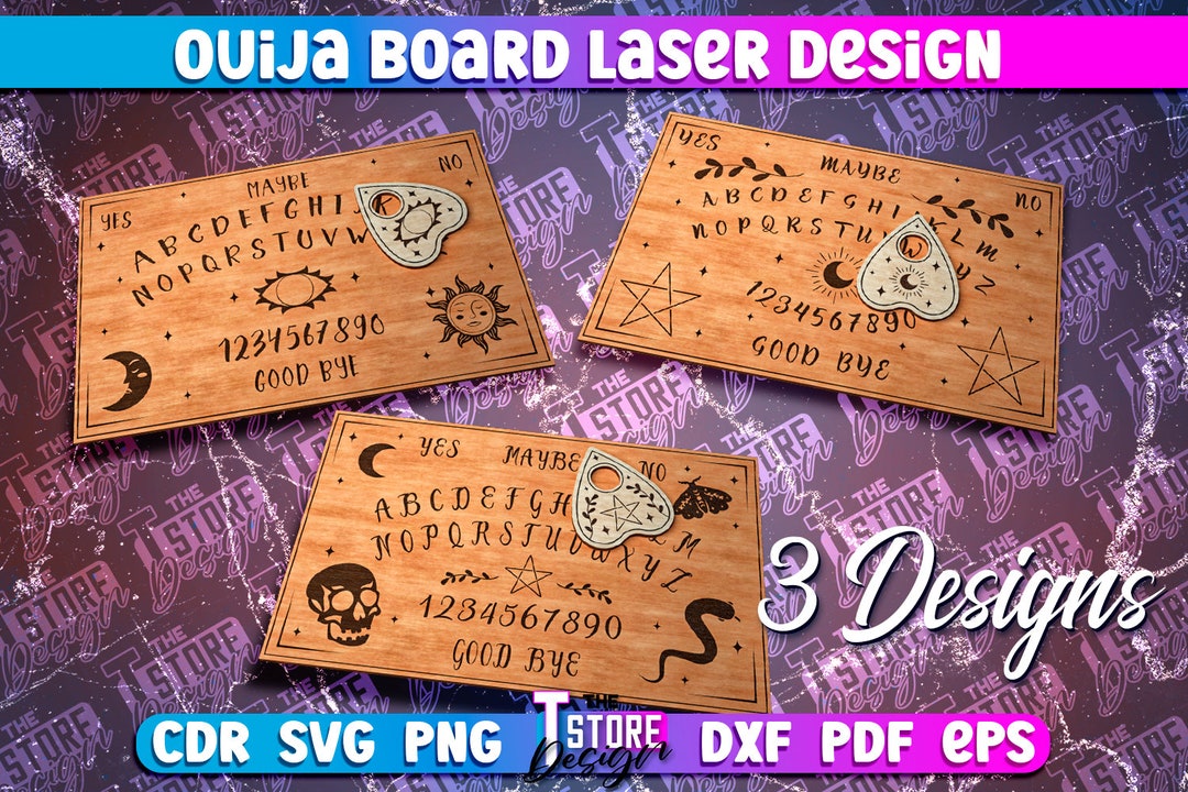 Ouija Board Laser Cut Bundle | Spirit Board SVG | Ouija Design ...
